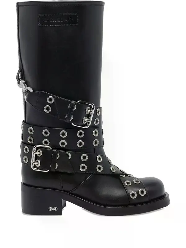Mach & Mach 50mm Buckle Belt Biker Boots