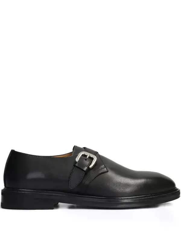 HENDERSON BARACCO Buckle-strap Leather Monk Shoes - Black
