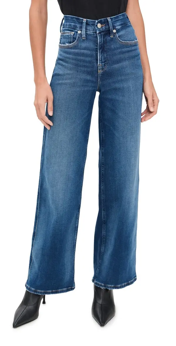 Good American Soft Tech Good Petite Skate Wide Jeans