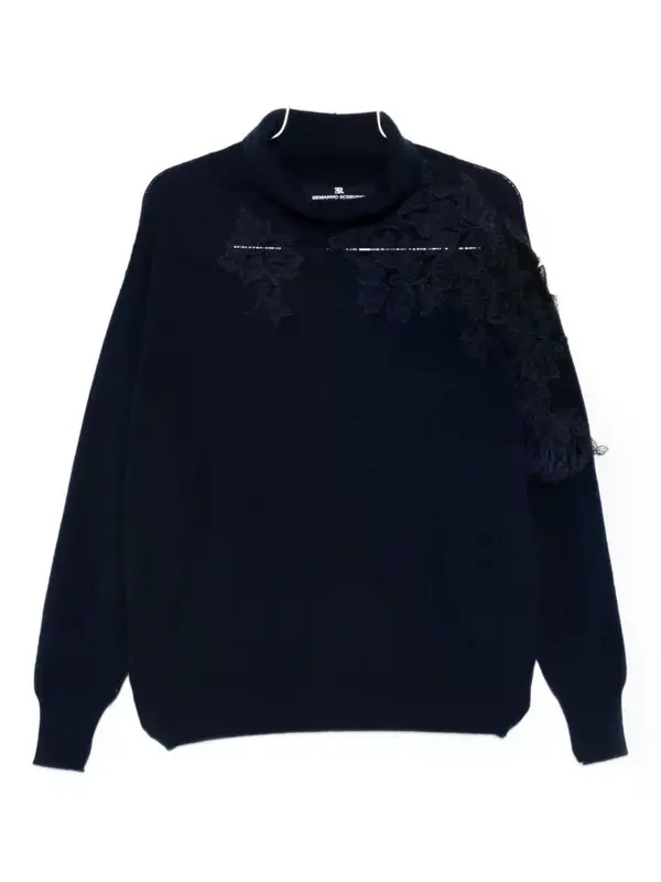 Ermanno Scervino Lace Appliqué Sweater