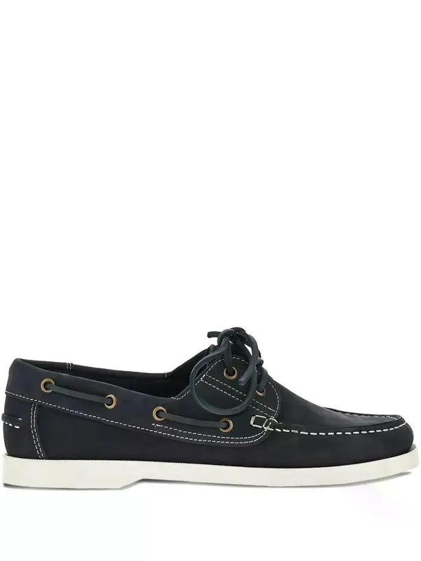 SAXONE OF SCOTLAND Contrast-stitching Boat Shoes - Blue