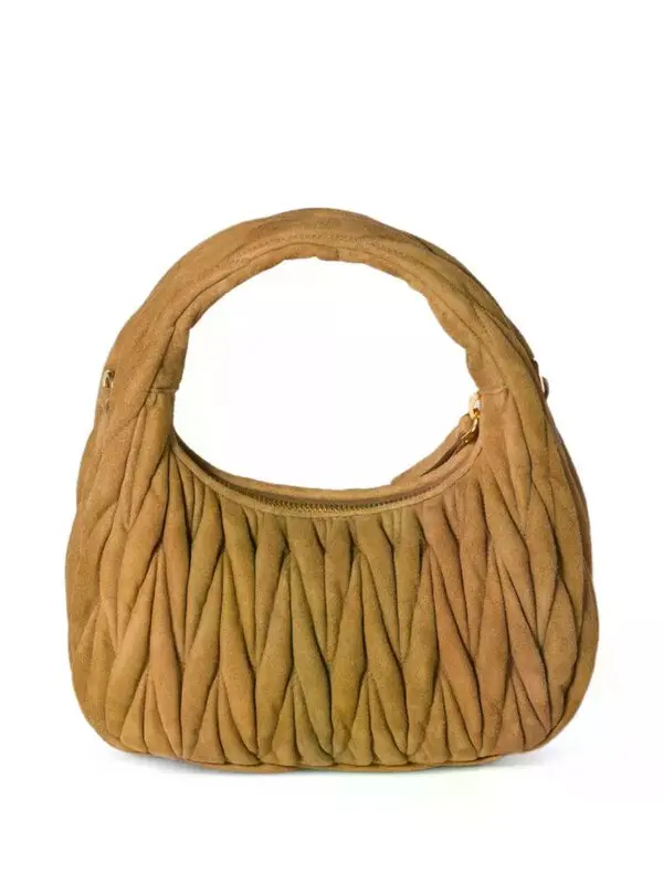 Miu Miu Wander Matelassé Suede Shoulder Bag
