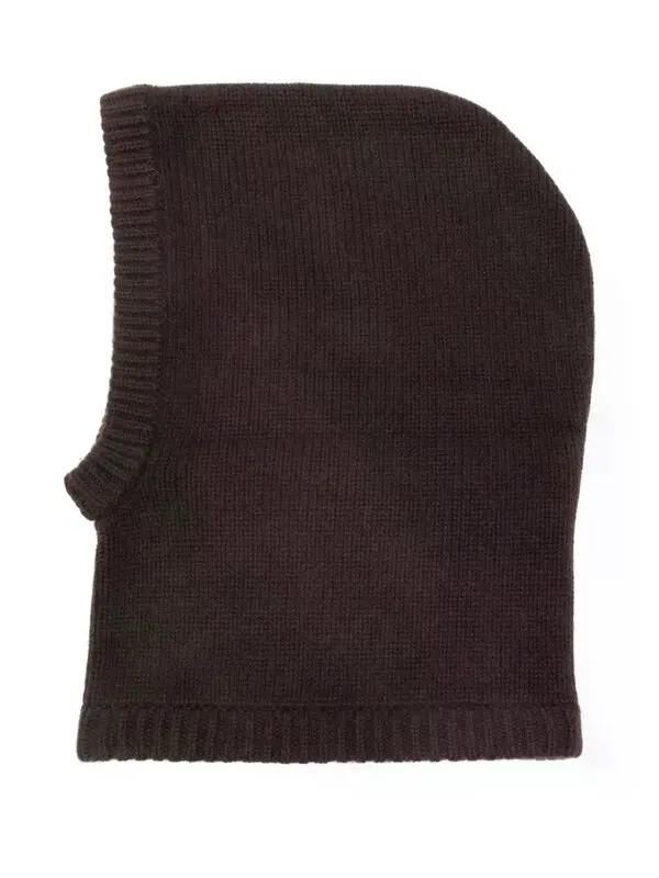 Soft Goat Ribbed Balaclava - Brown
