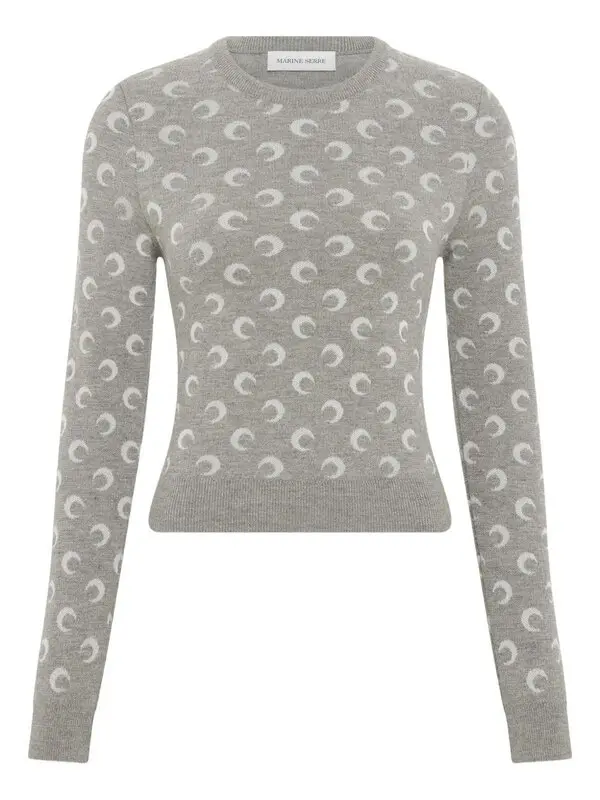 MARINE SERRE Moon Wool Blend Sweater - Grey
