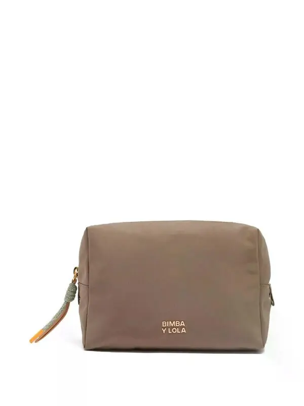 Bimba Y Lola Logo-detail Zip Makeup Bag - Neutrals