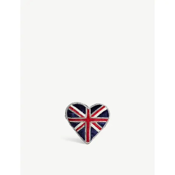 SELFRIDGES EDIT Union Jack Heart Hanging Ornament 10cm