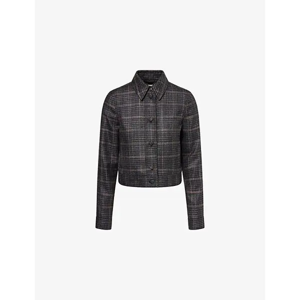Gabriela Hearst Thereza Cropped Wool-silk Jacket - Charcoal Multi