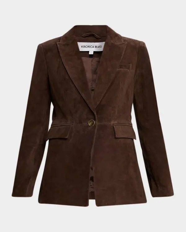 Veronica Beard Duane Suede Dickey Jacket - Mocha