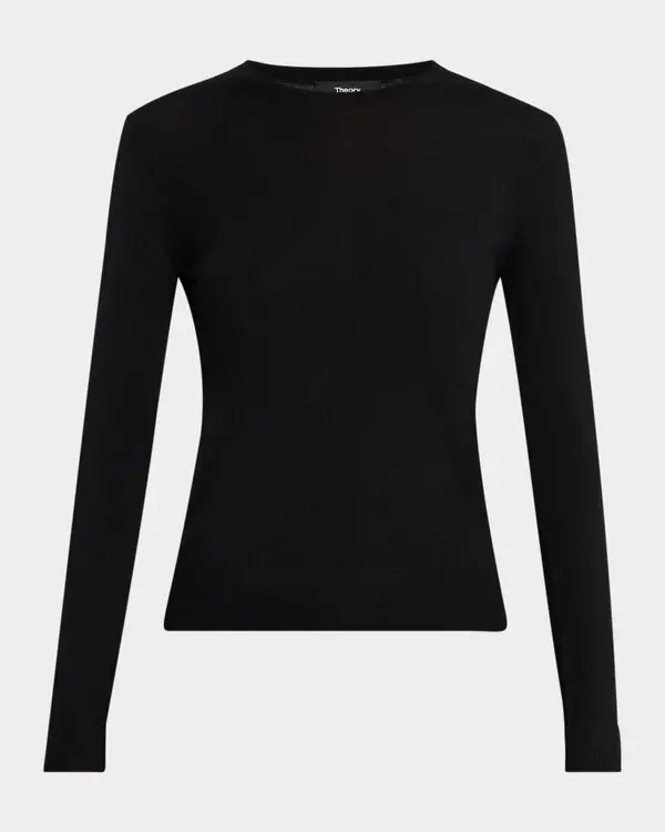 Theory Regal Merino Wool Crewneck Top