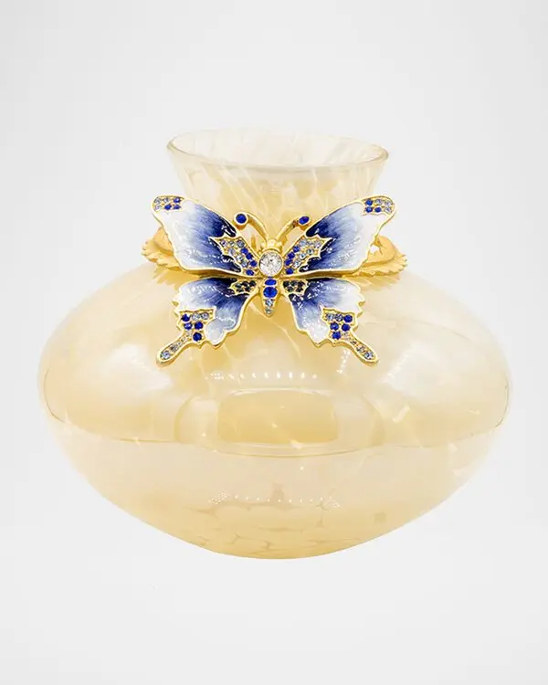 JAY STRONGWATER Madam Butterfly 6" Vase