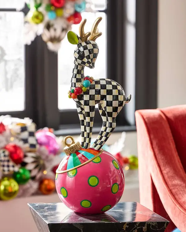 MACKENZIE-CHILDS Confetti Christmas Deary Deer On Ornament