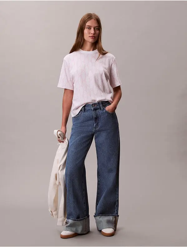 Calvin Klein Allover Monogram Boxy T-shirt - Brilliant White