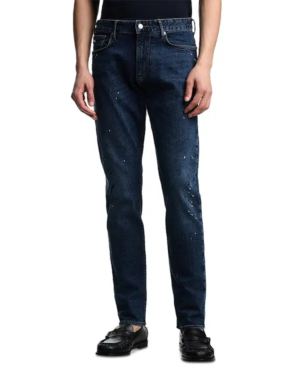 Emporio Armani Slim Fit Paint Splattered Jeans