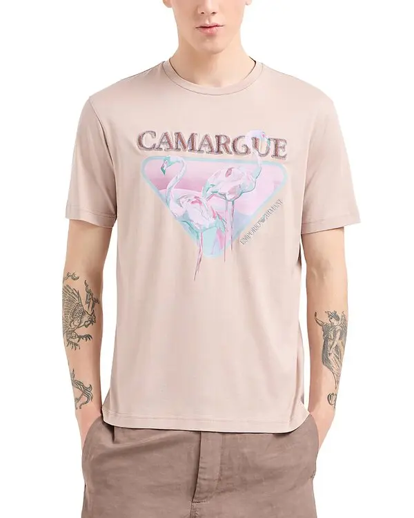 Emporio Armani Embroidered Flamingo Tee