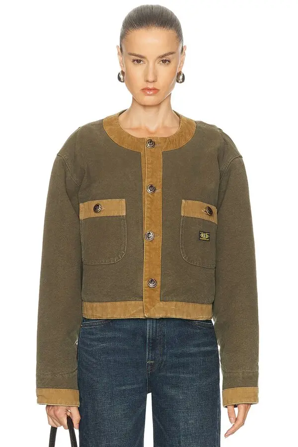 R13 Cord Trimmed Cropped Chore Jacket