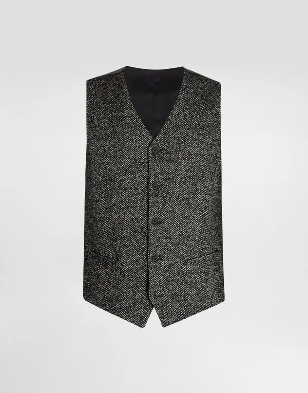 Dolce & Gabbana Wool Chevron Single-breasted Vest
