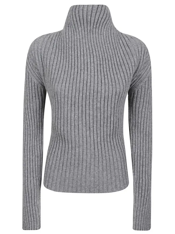 Victoria Beckham Draped Turtleneck Sweater - Grey