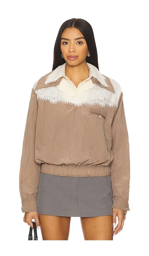 YUHAN WANG Retro Western Lace Pullover Top