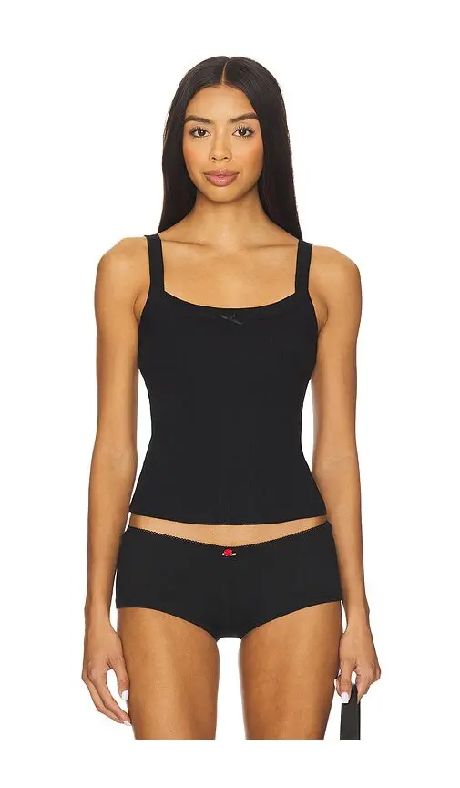RAT BOI Pointelle Cami Top In Black