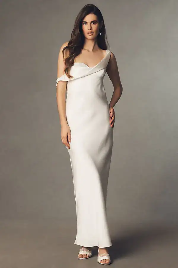 ivory asymmetrical dress Jluxlabel Women's Ivone Asymmetrical Midi Dress main image 0