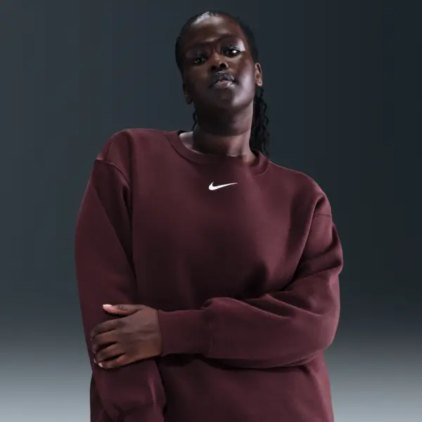 Nike Sportswear Phoenix Fleece Oversized Crew-neck Sweatshirt - Red