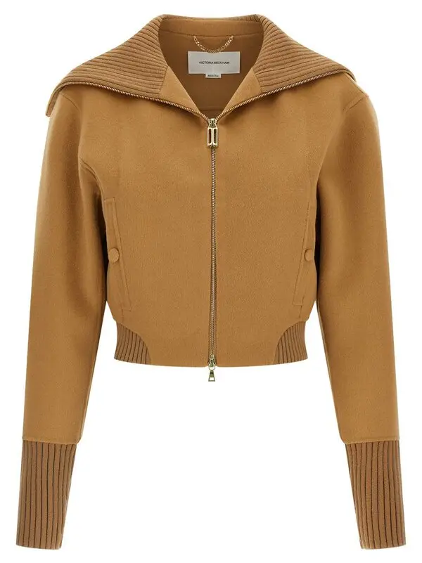 Victoria Beckham Double Faced Bomber Jacket - Beige