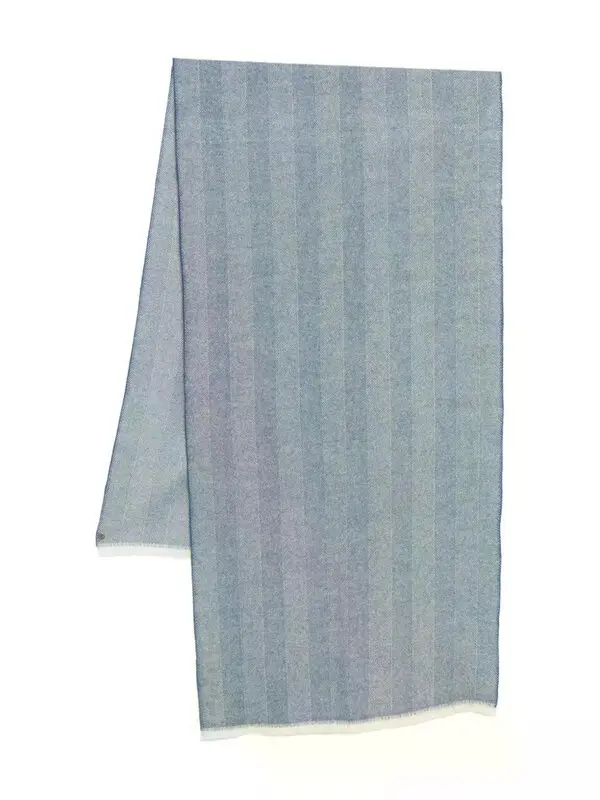 Corneliani Herringbone Scarf - Blue