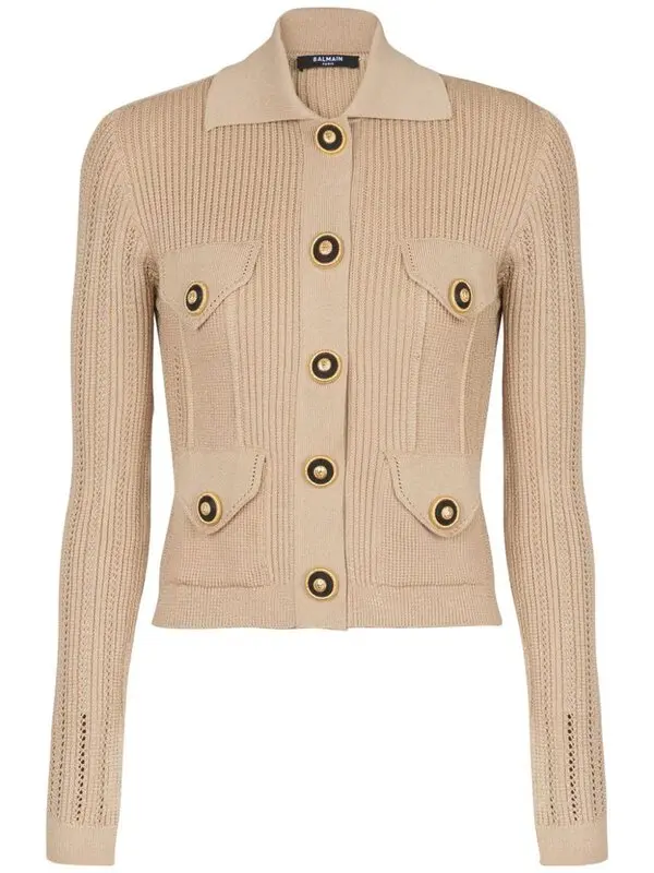 Balmain Buttoned Cardigan - Brown
