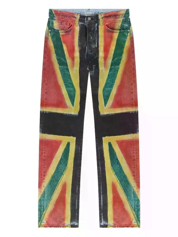 DENIM TEARS Union Jack Straight-leg Jeans - Black
