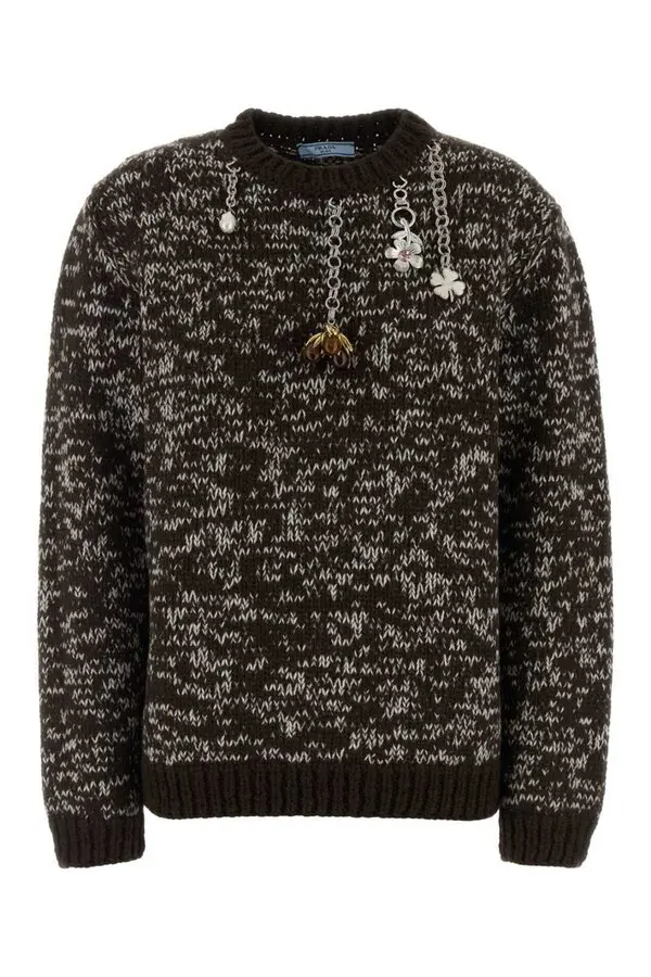 Prada Two-tone Oversized Virgin Wool Sweater