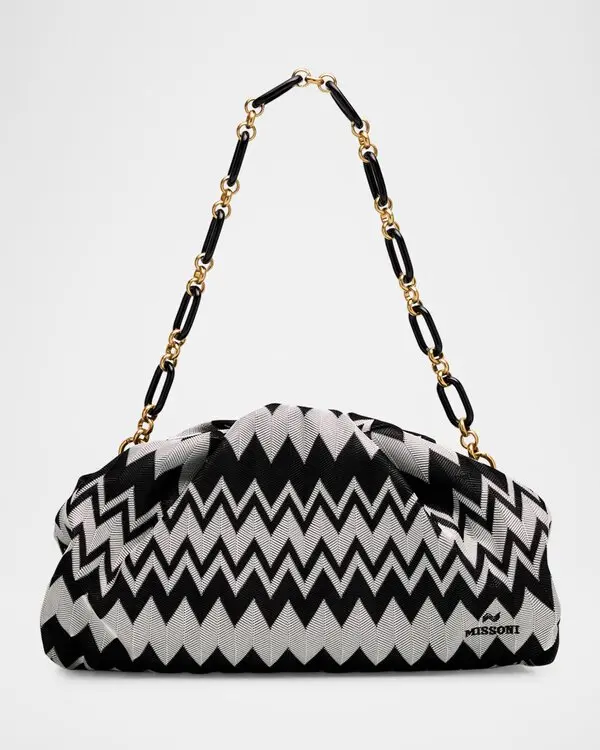 Missoni Ruched Optical Wave Zigzag Pouch