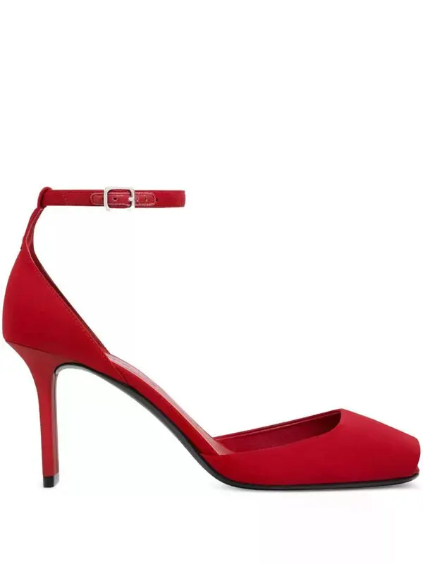 COURREGES Peep-toe Ankle-strap Pumps - Red