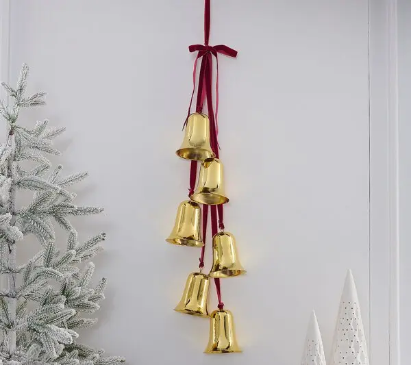 HOME REFLECTIONS 30' Velvet Ribbon Jingle Bell Cluster