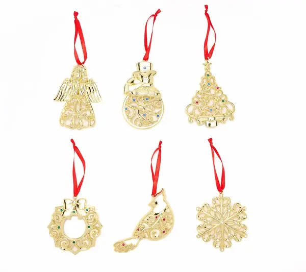 LENOX Shwk 10/6 6-piece Sparkle & Scroll Ornament Set