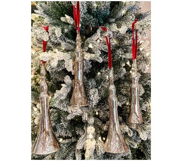 SIMPLY STUNNING BY JANINE GRAFF Simply Stunning Set Of 4 Antiqued Holiday Horns Janine Graff