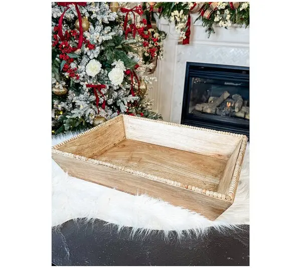 SIMPLY STUNNING BY JANINE GRAFF Simply Stunning 20' Beaded Wooden Box Tray Janine Graff