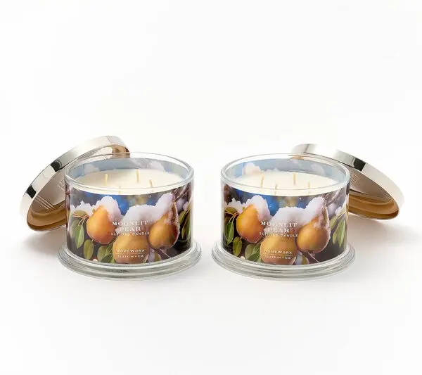 HOMEWORX BY SLATKIN + CO. S/2 18oz Moonlit Pear Candles