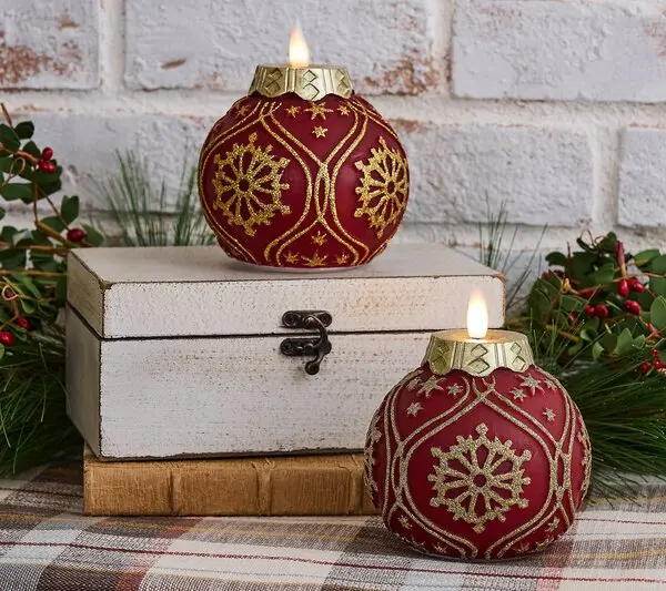 HOMEBLISS Home Bliss S/2 Flameless Rechargeable Ornament Candles