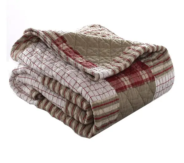 Eddie Bauer Camano Island Plaid Cotton Throw Bl Anket