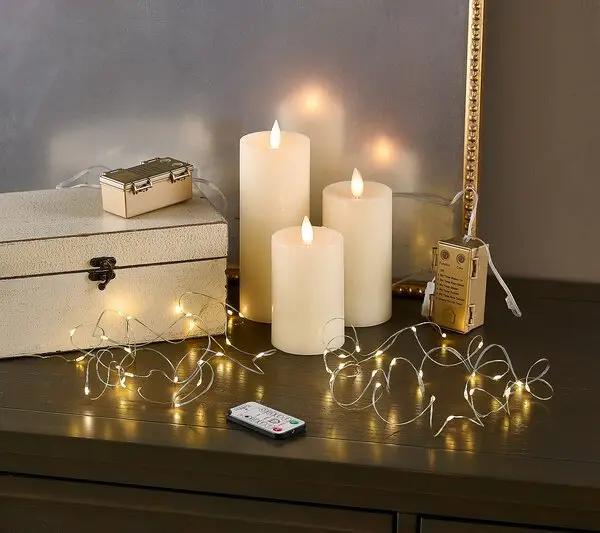 LWYA BY KIM GRAVEL As Is Set/2 Color Flip Fairy Light Strands W/ Remote Kim