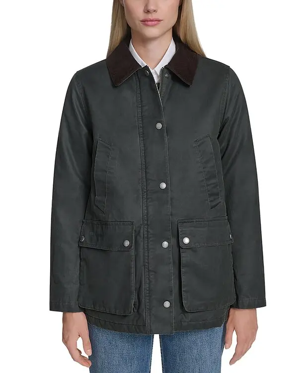 Cole Haan Coated Hunter Jacket - Army Green