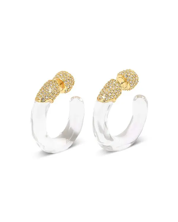 Alexis Bittar Liquid Lucite Pave Hoop Earrings