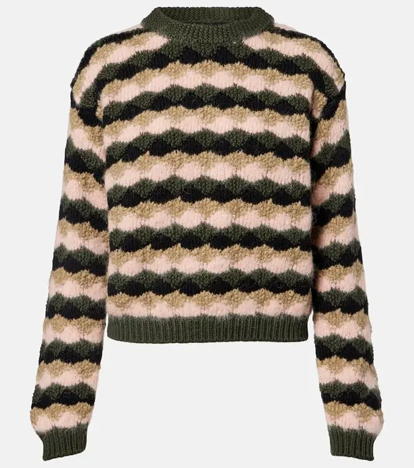 Moncler Striped Wool And Alpaca-blend Sweater