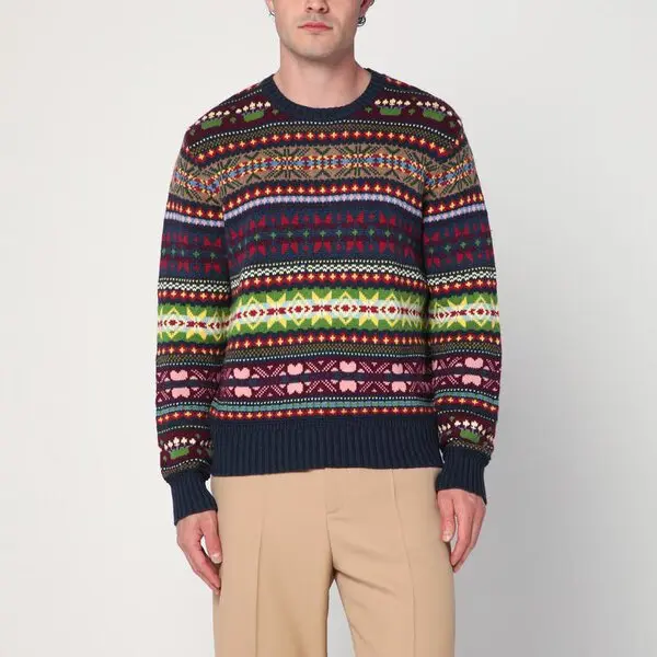 Ralph Lauren Cotton-blend Intarsia Crew Neck Sweater