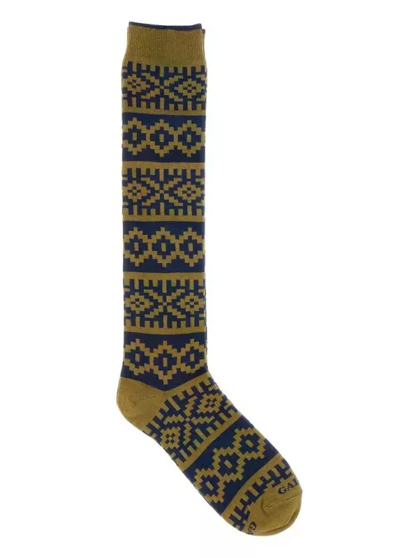 GALLO Patterned Socks - Green