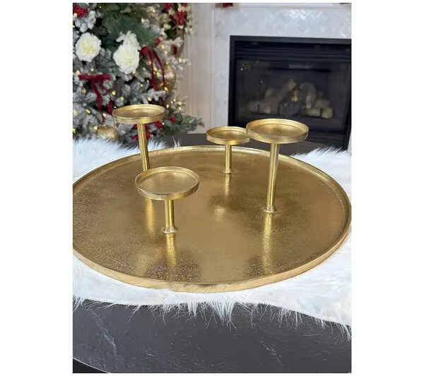 SIMPLY STUNNING BY JANINE GRAFF Simply Stunning 20' Round Cast Metal Candelabra Janine Graff