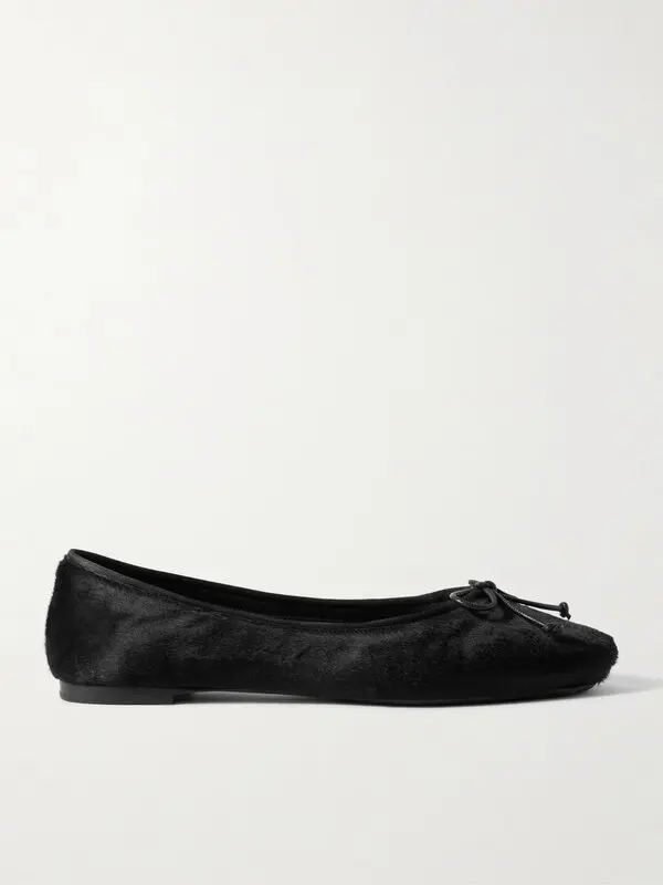Khaite Charlotte Calf Hair Ballet Flats - Black