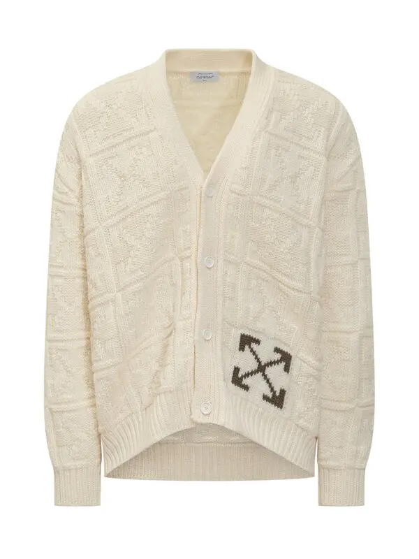 Off-White Wool Cardigan - White