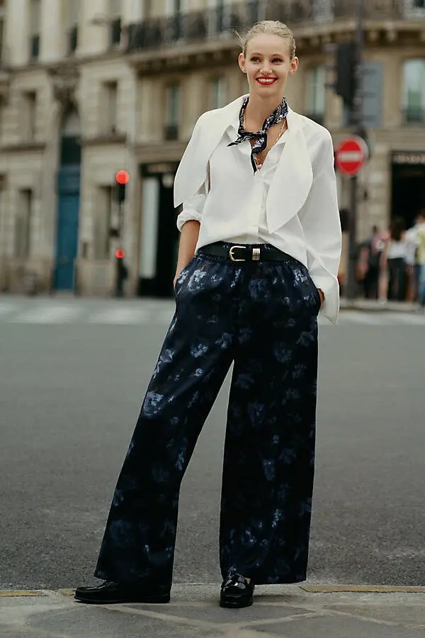THE SOMERSET COLLECTION BY ANTHROPOLOGIE Jacquard Full-length Pull-on Pants