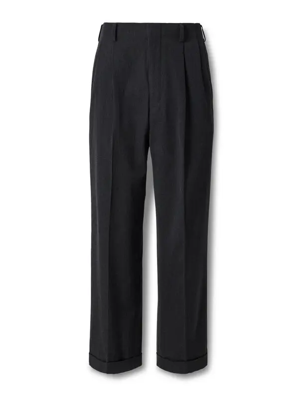 A.PRESSE Straight-leg Wool-twill Trousers